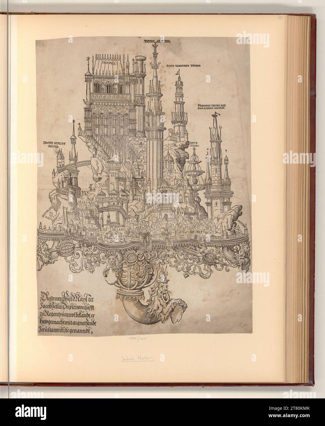 Jacob Heller Jerusalem. Woodcut 16. Century , 16th century Stock Photo ...