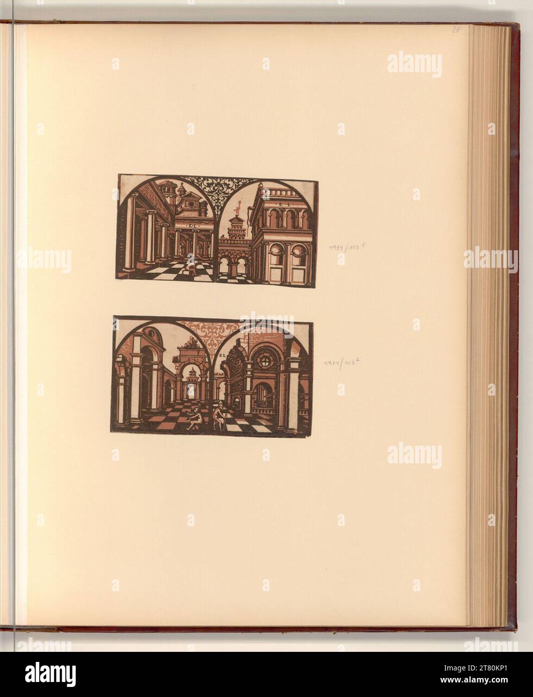 Erasmus Loy Two representations of Renaissance buildings, framed by ...