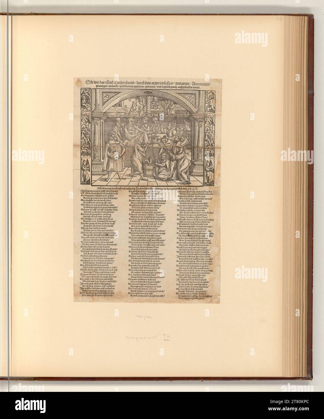 Monogrammist TK Torture scene (allegory). Woodcut 1587 , 1587 Stock Photo - Alamy