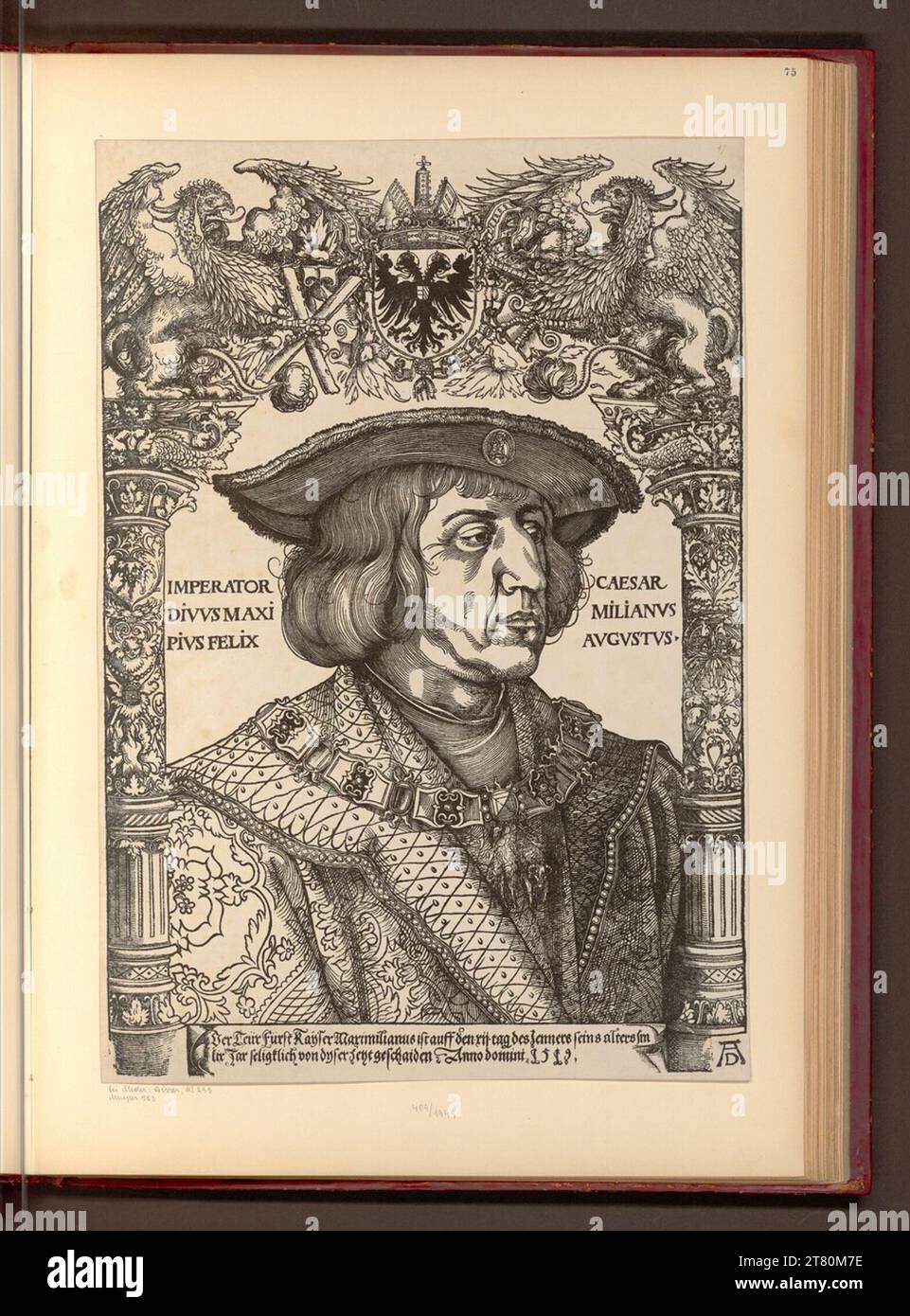 Albrecht Dürer Kaiser Maximilian I.. Photolithography before 1949 Stock ...