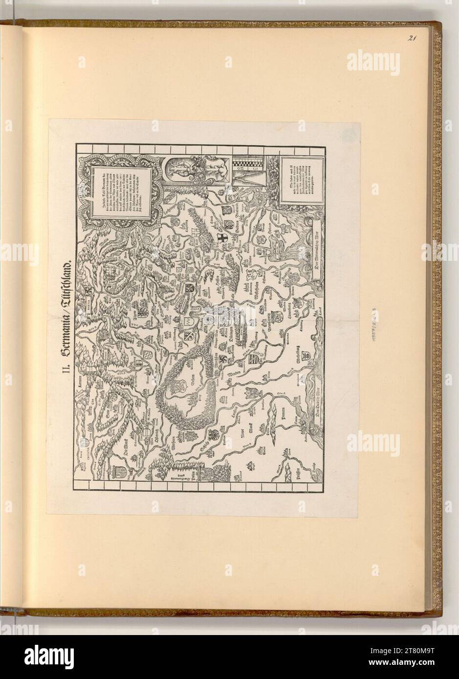 Heinrich Vogtherr d. Ä. II. Map: Germania. Woodcut 1556 , 1556 Stock ...