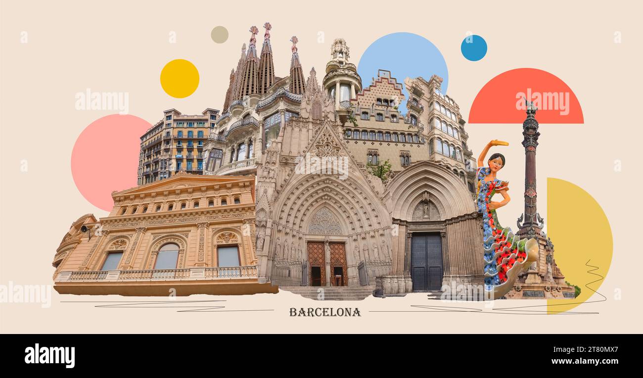 Contemporary art collage. Design in modern contemporary retro style ...