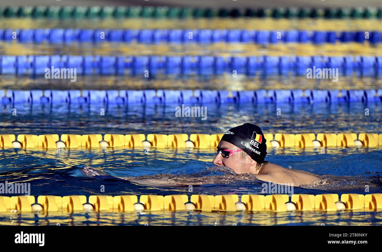 Belek, Turkey. 17th Nov, 2023. Belgian Swimmer Luca Henveaux pictured ...