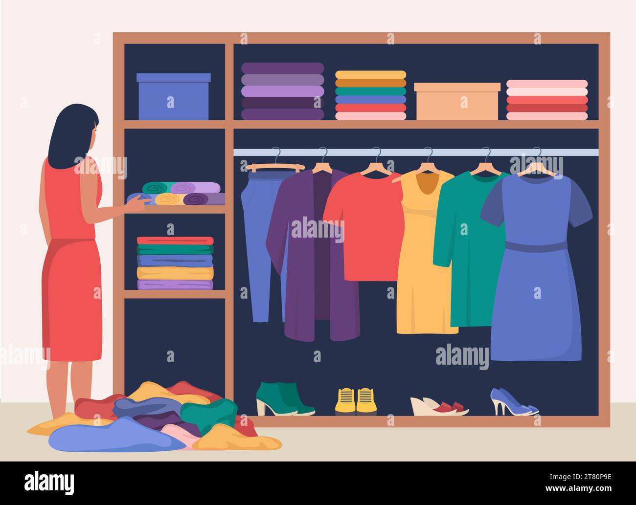 Clothing hanging on door Stock Vector Images - Alamy