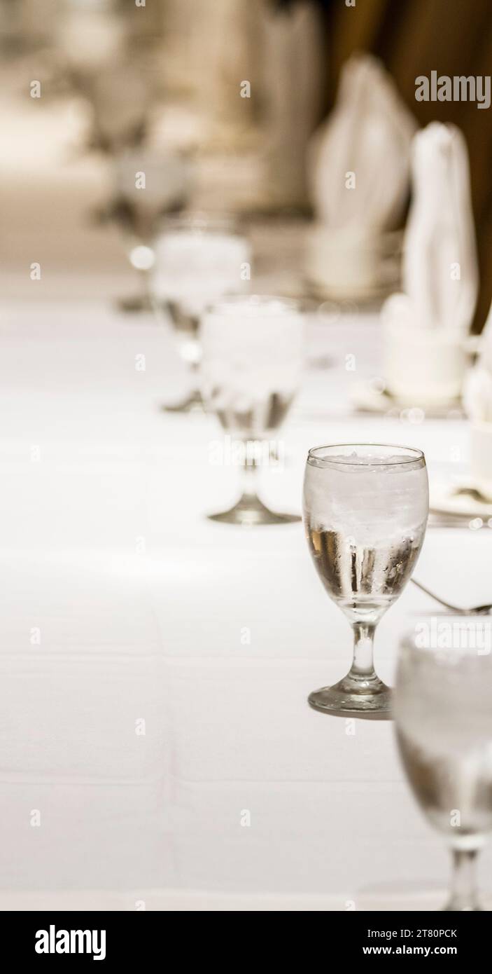 wedding reception table setting and reservation Stock Photo - Alamy