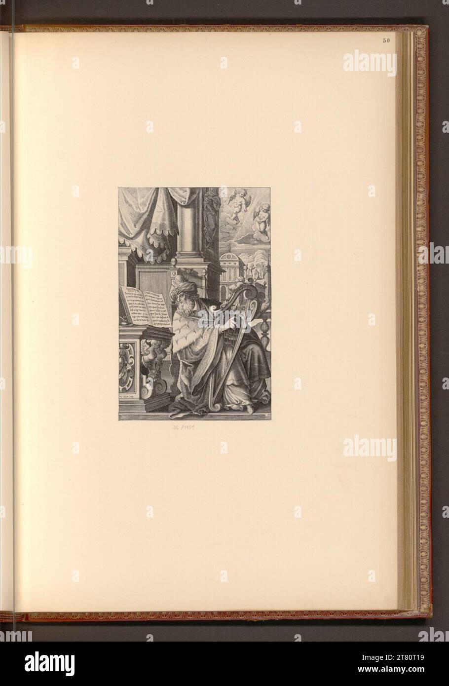 Wolfgang Kilian (Engraver) King David with the harp, singing (Psalmen ...