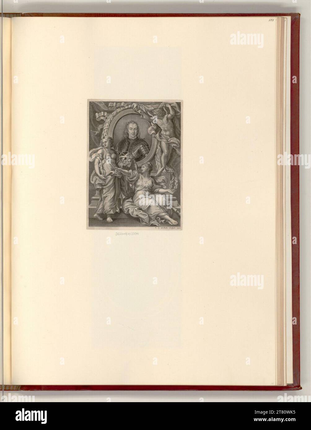 Carl Gustav Amling (Engraver) Portrait with allegories. Copper ...