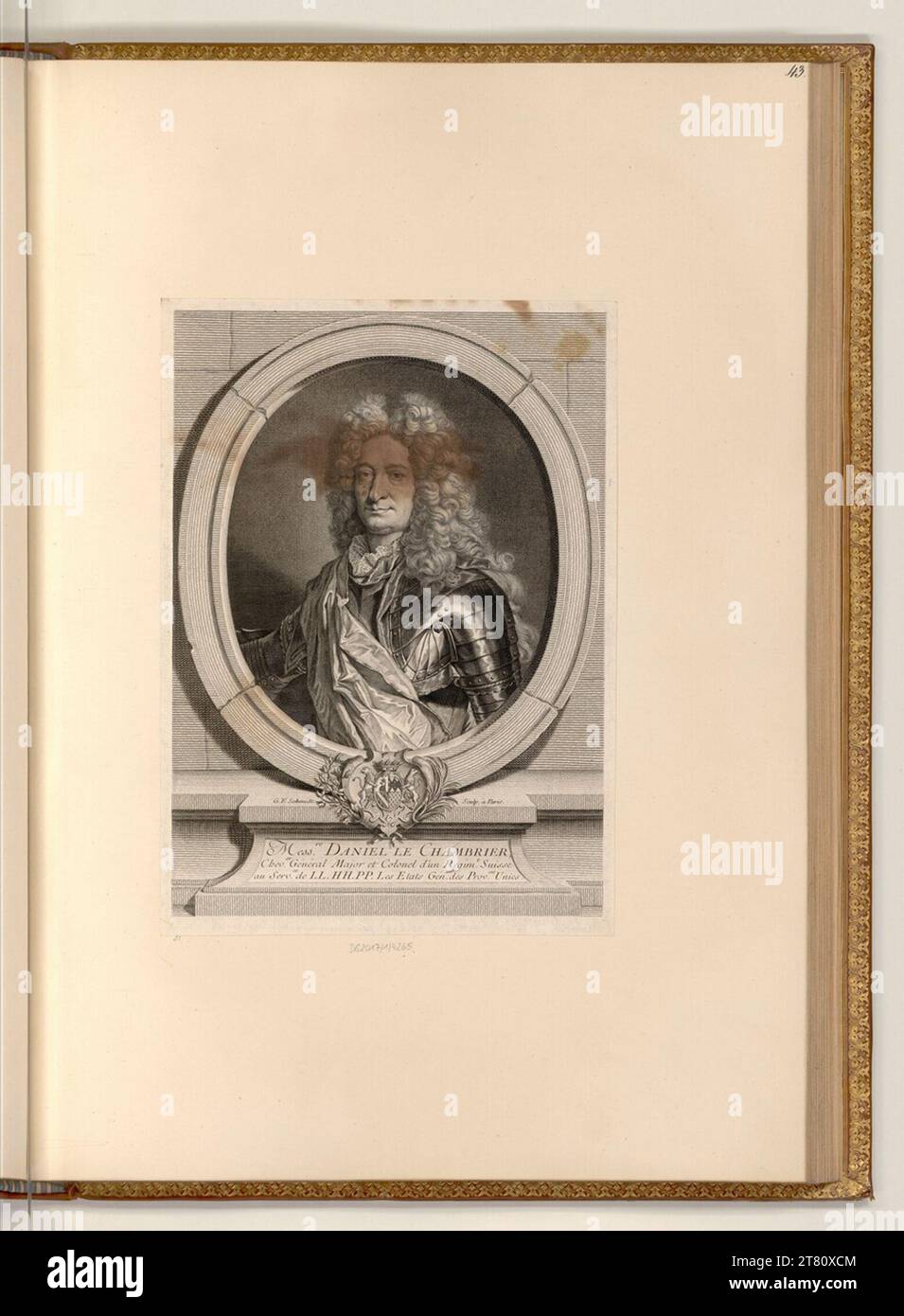 Georg Friedrich Schmidt (Engraver) Portrait Daniel Le Chambrier. Copper ...