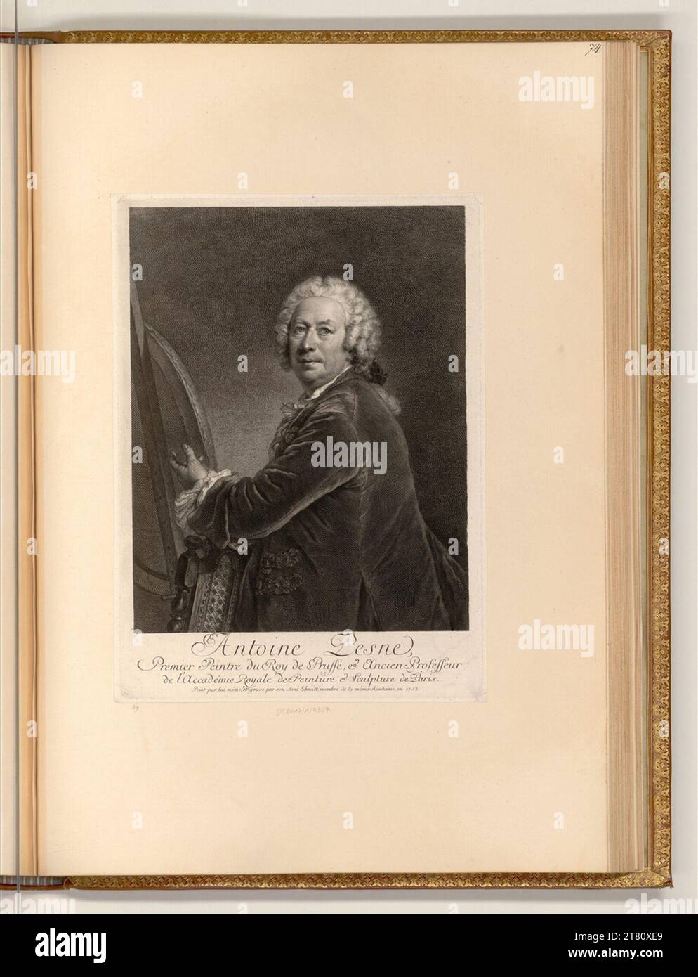 Georg Friedrich Schmidt (Engraver) Portrait Antoine Pesne. Copper engraving, etching 1752 , 1752 ...
