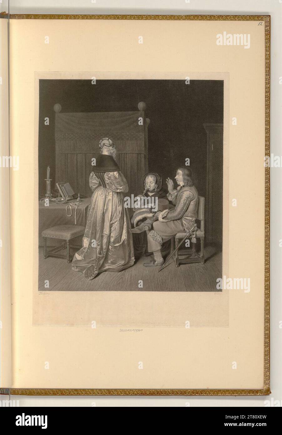 Johann Georg Wille (Engraver) The paternal warning. Copper engraving ...