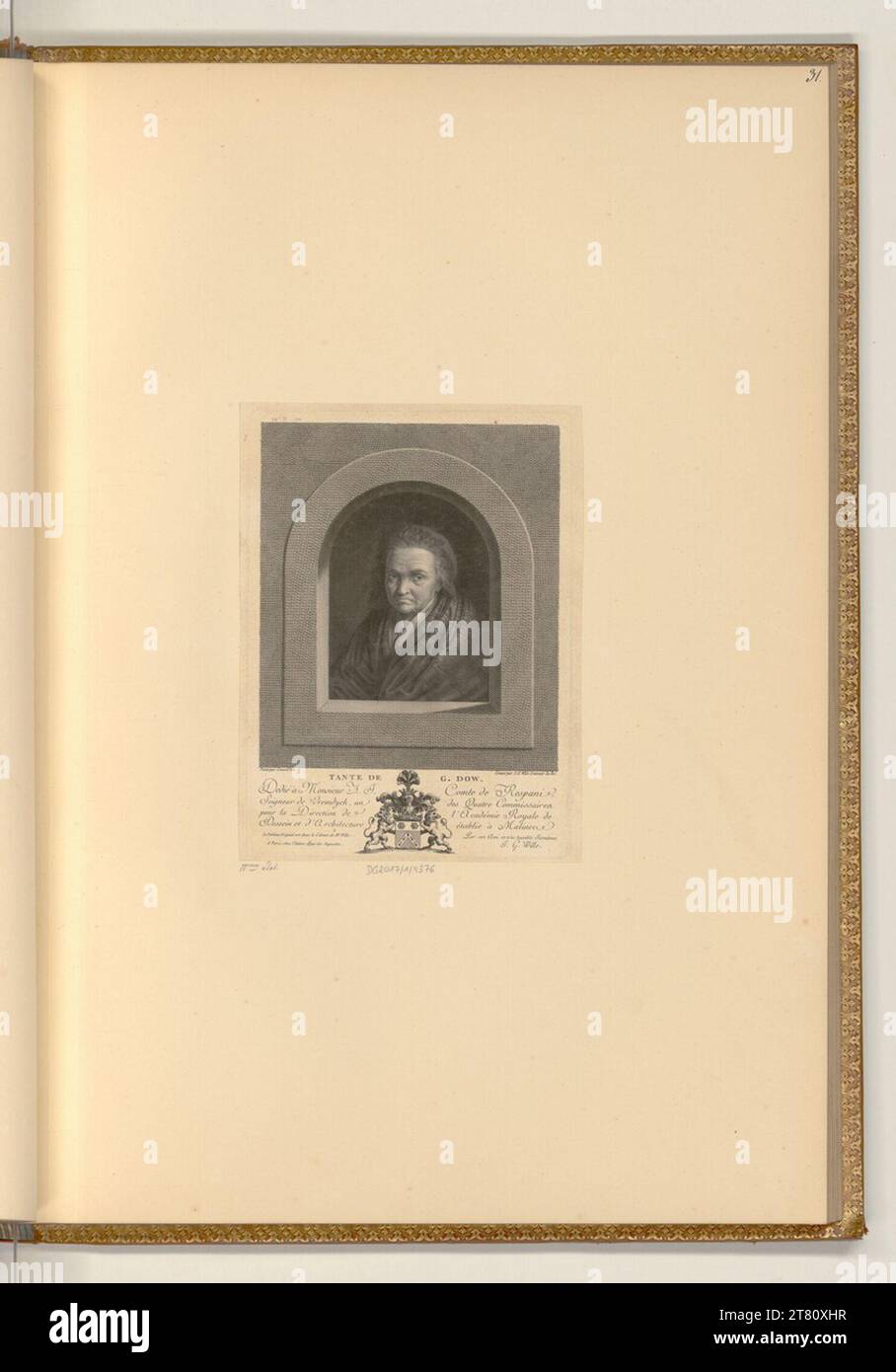 Johann Georg Wille (Engraver) Gerard Dow's score. Copper engraving ...