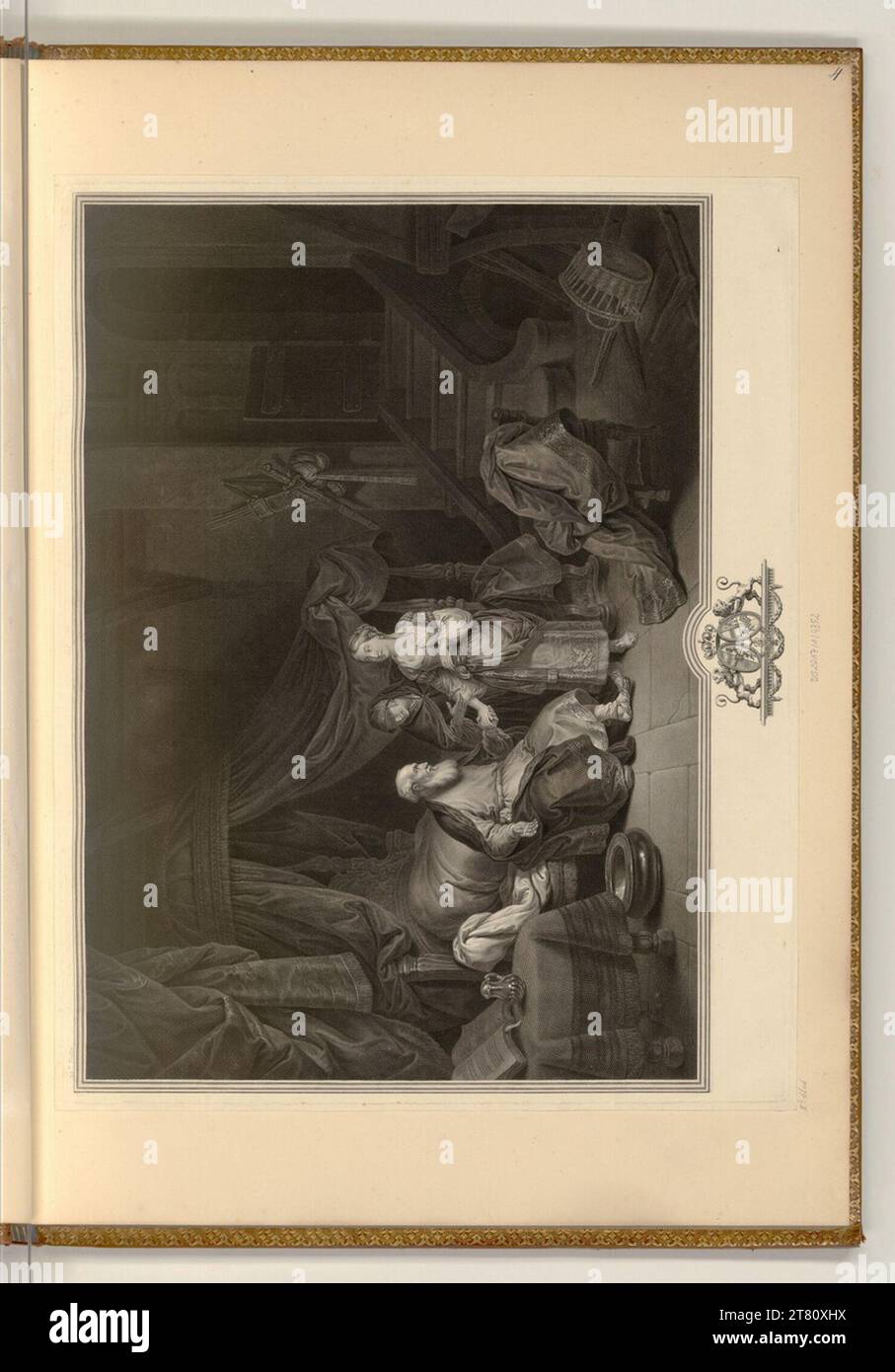 Johann Georg Wille (Engraver) Hagar introduces Abraham Sara. Copper ...