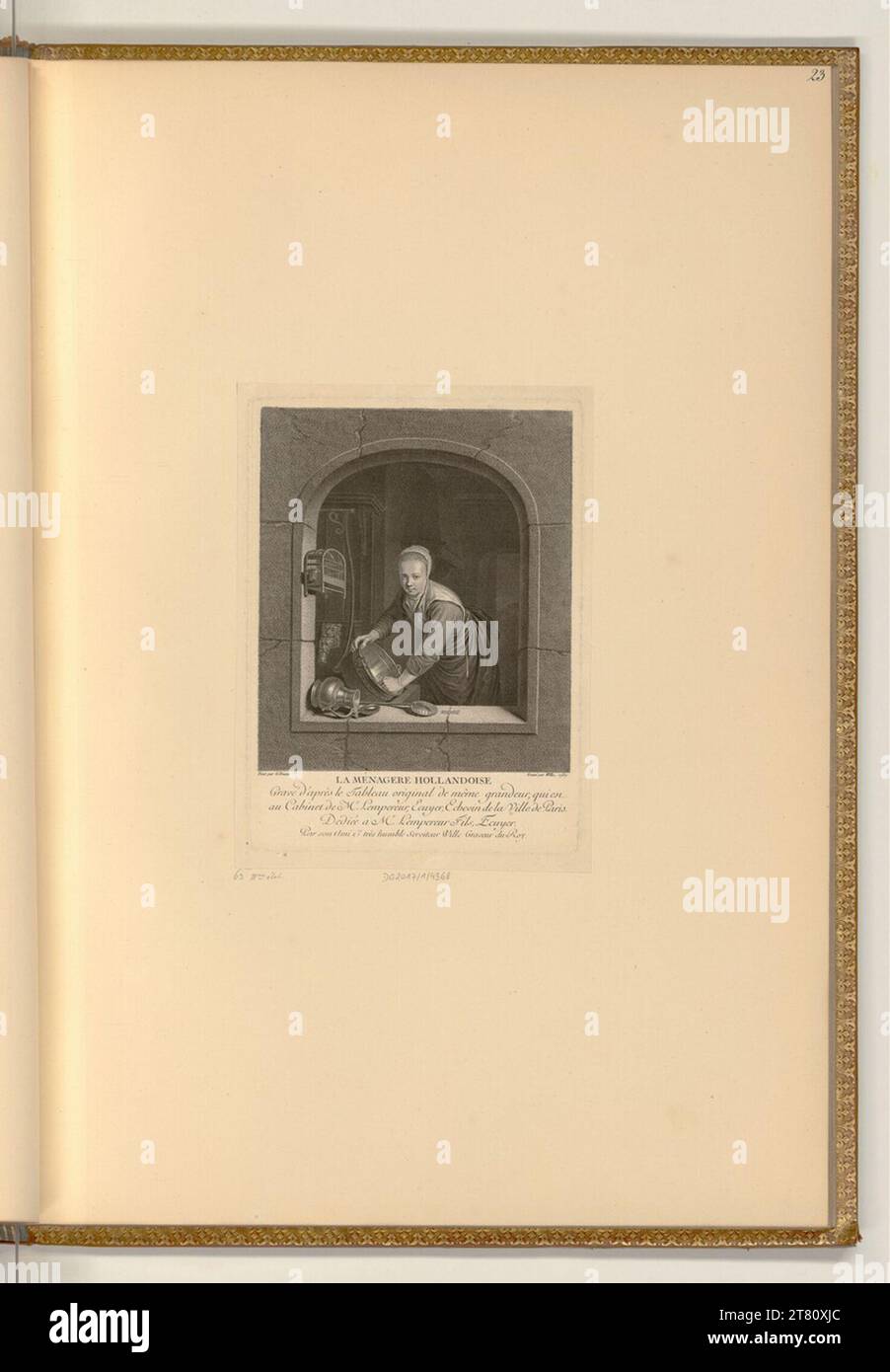 Johann Georg Wille (Engraver) The Dutch housewife. Copper engraving ...