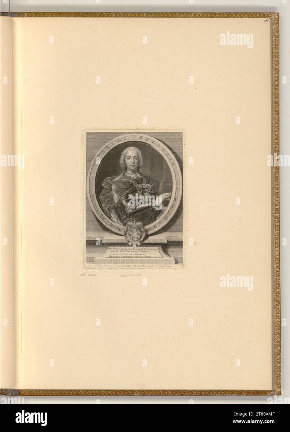 Johann Georg Wille (Engraver) Portrait Charles Frederic Margrave de ...
