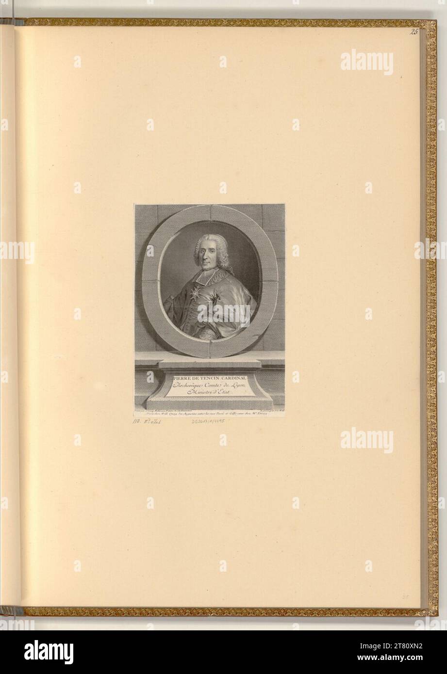 Johann Georg Wille (Engraver) Porträt Petrus de Guerin, Cardinal of ...
