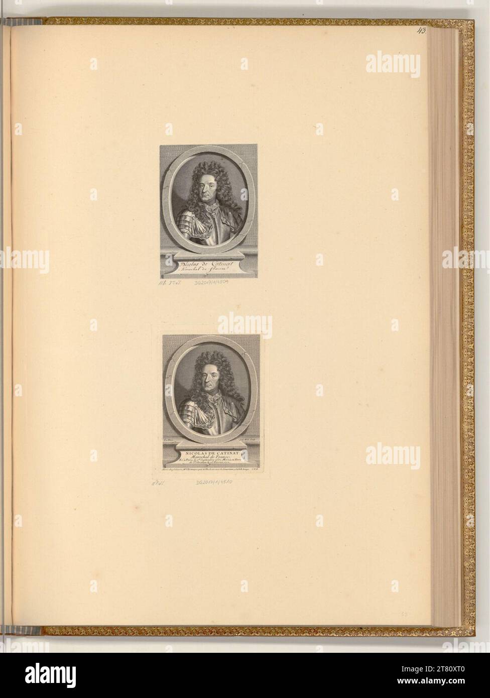 Johann Georg Wille (Engraver) Portraits Nicolas de Catinat. Copper ...