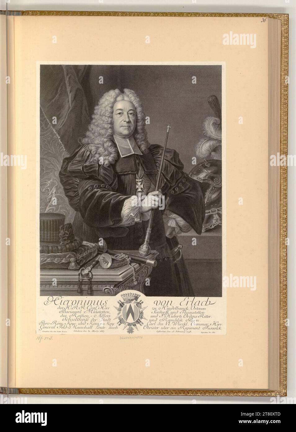 Johann Georg Wille (Engraver) Portrait Hieronymus Reichsgraf von Erlach ...