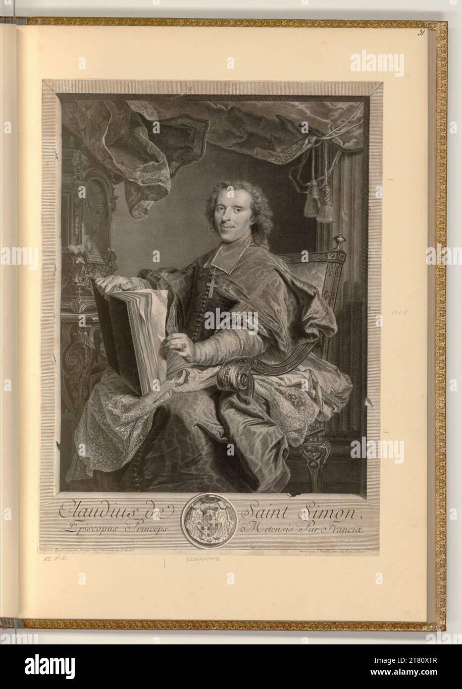Johann Georg Wille (Engraver) Porträt Claude Charles de Rouvroy de ...