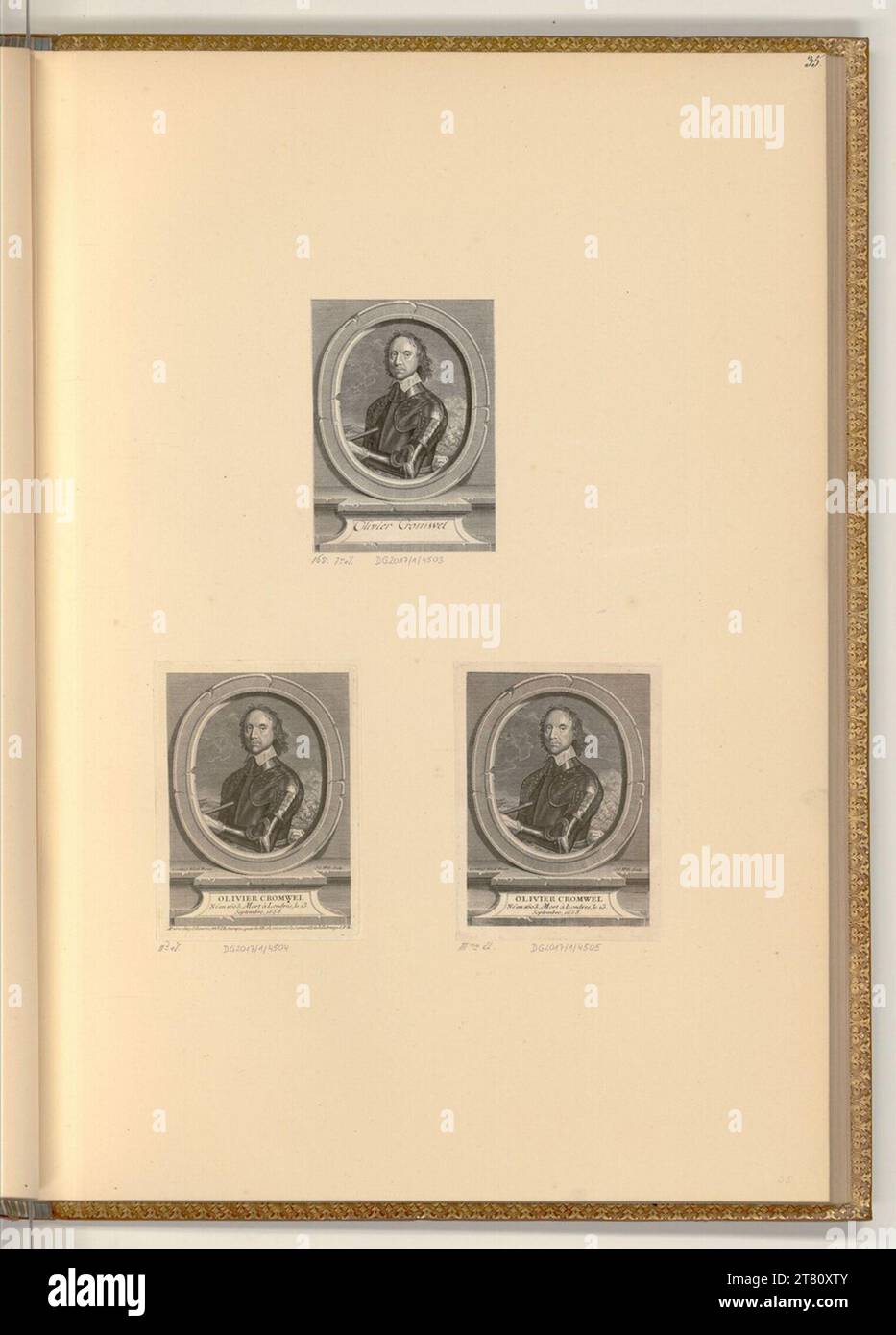 Johann Georg Wille (Engraver) Portrait Oliver Cromwell. Copper ...