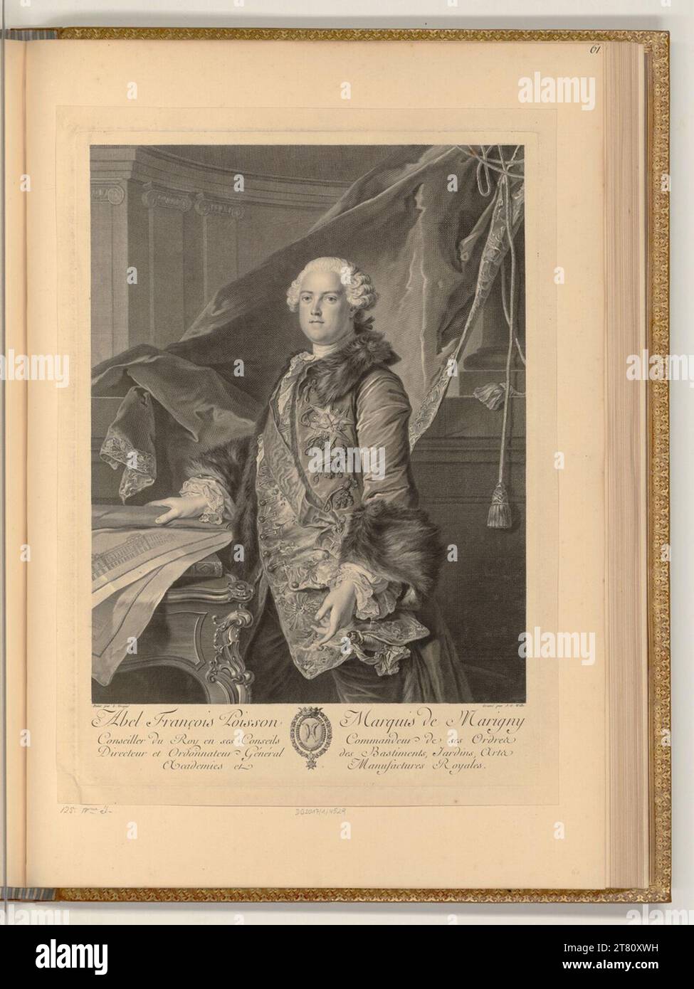 Johann Georg Wille (Engraver) PortRänt Abel Francois Poisson, Marquis ...