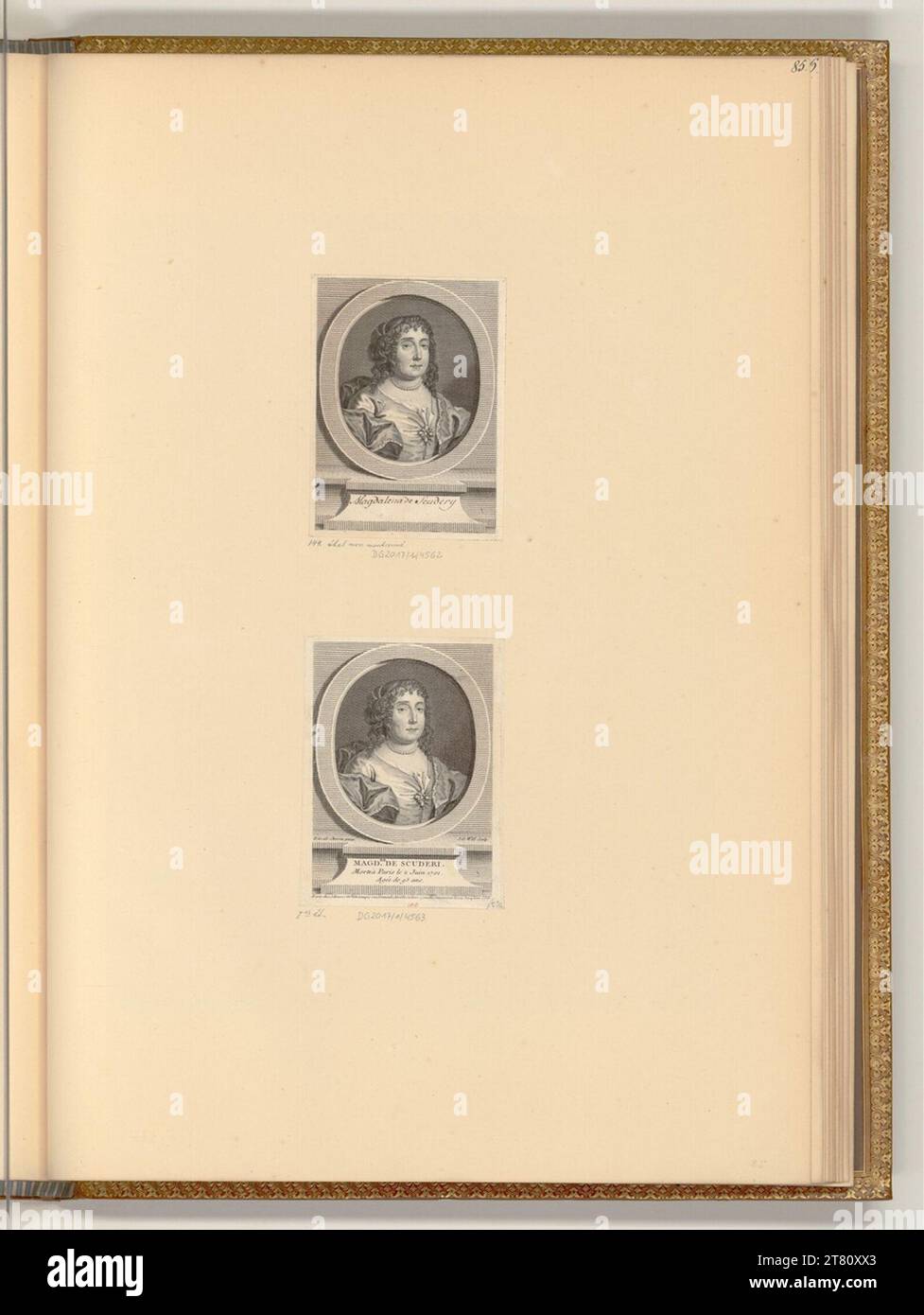 Johann Georg Wille (Engraver) Portraits Madeleine de Scuderi. Copper ...