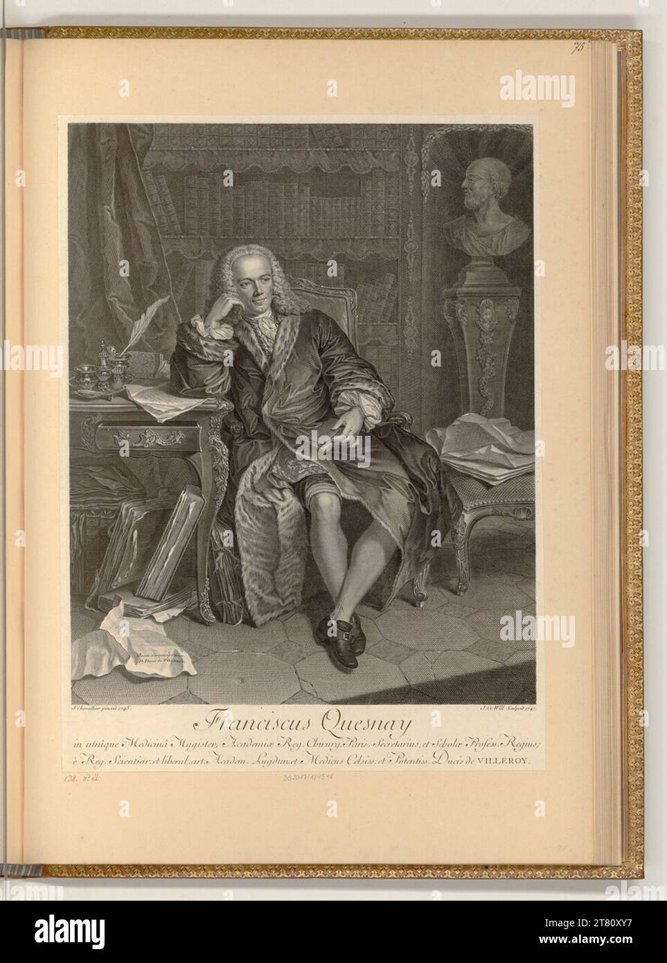 Johann Georg Wille (Engraver) Portrait Franciscus Vesnay. Copper ...