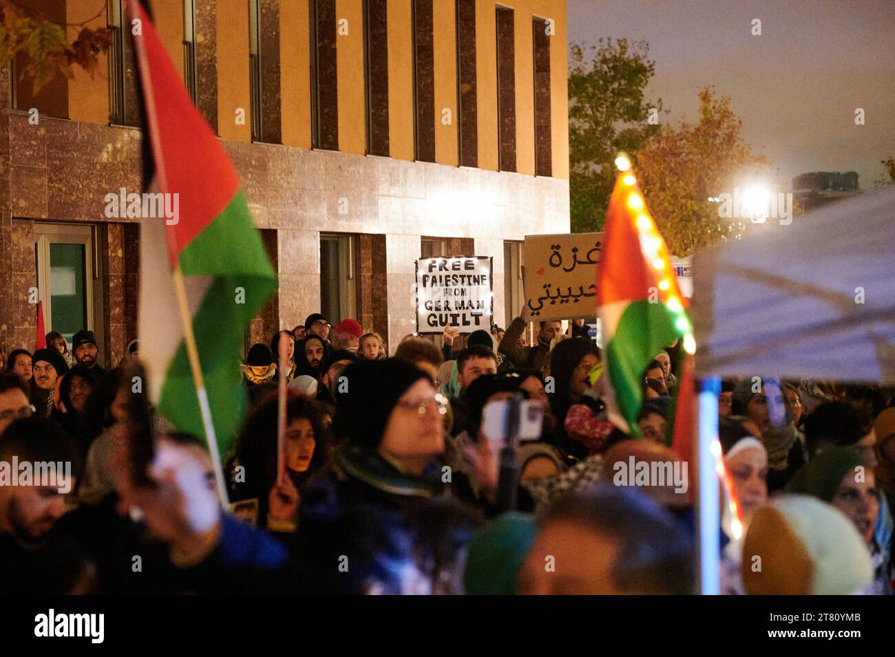 Berlin, Germany. 17th Nov, 2023. "Free Palestine from German guilt" is ...