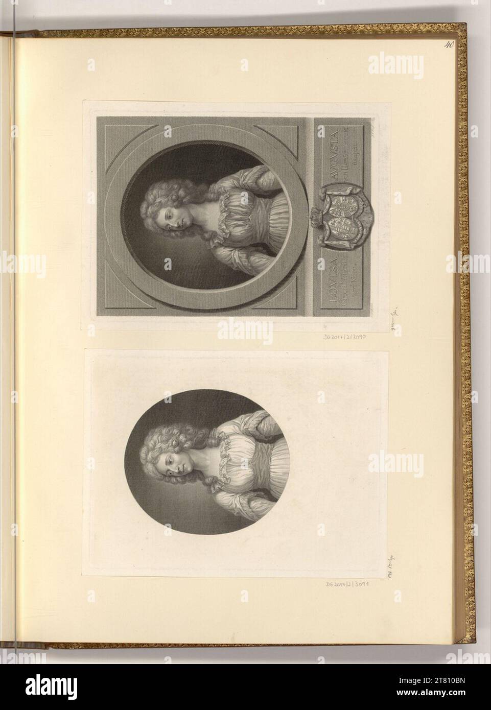 Johann Friedrich Bause (Engraver) Portrait Louise Augusta, Crown ...