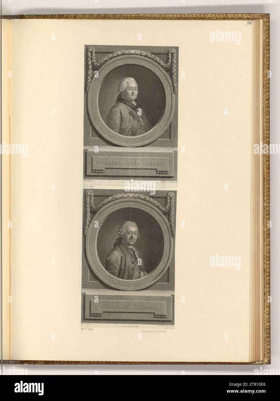 Johann Friedrich Bause (Engraver) Portrait Christian Felix Weisse ...