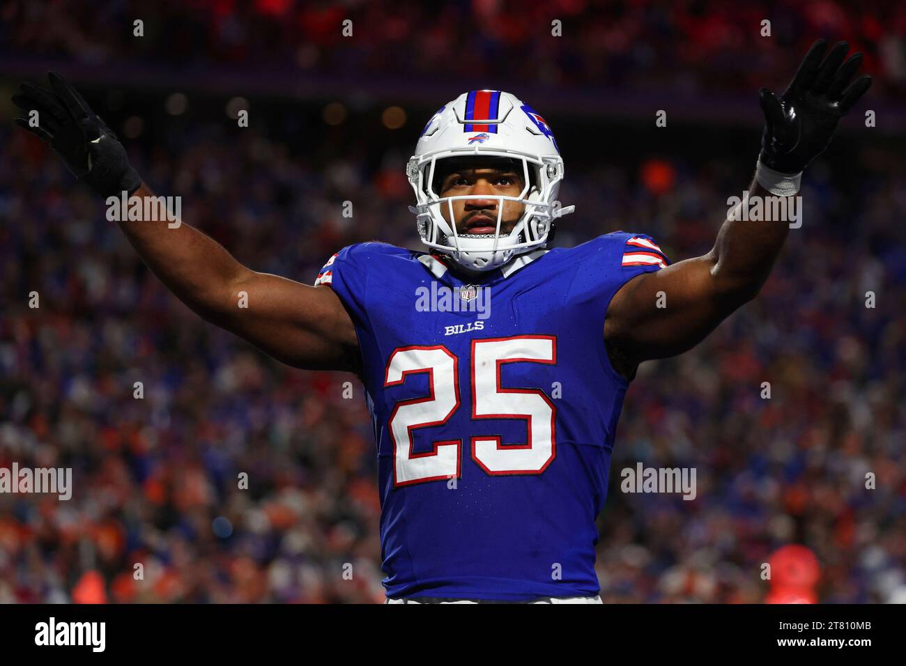 Buffalo Bills linebacker Tyrel Dodson (25) reacts during the first half ...