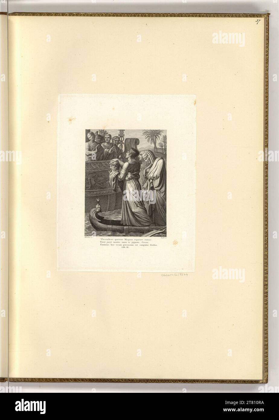 Karl Rahl (The Older) Caesar and the head of the Pompeius. etching 1794 ...