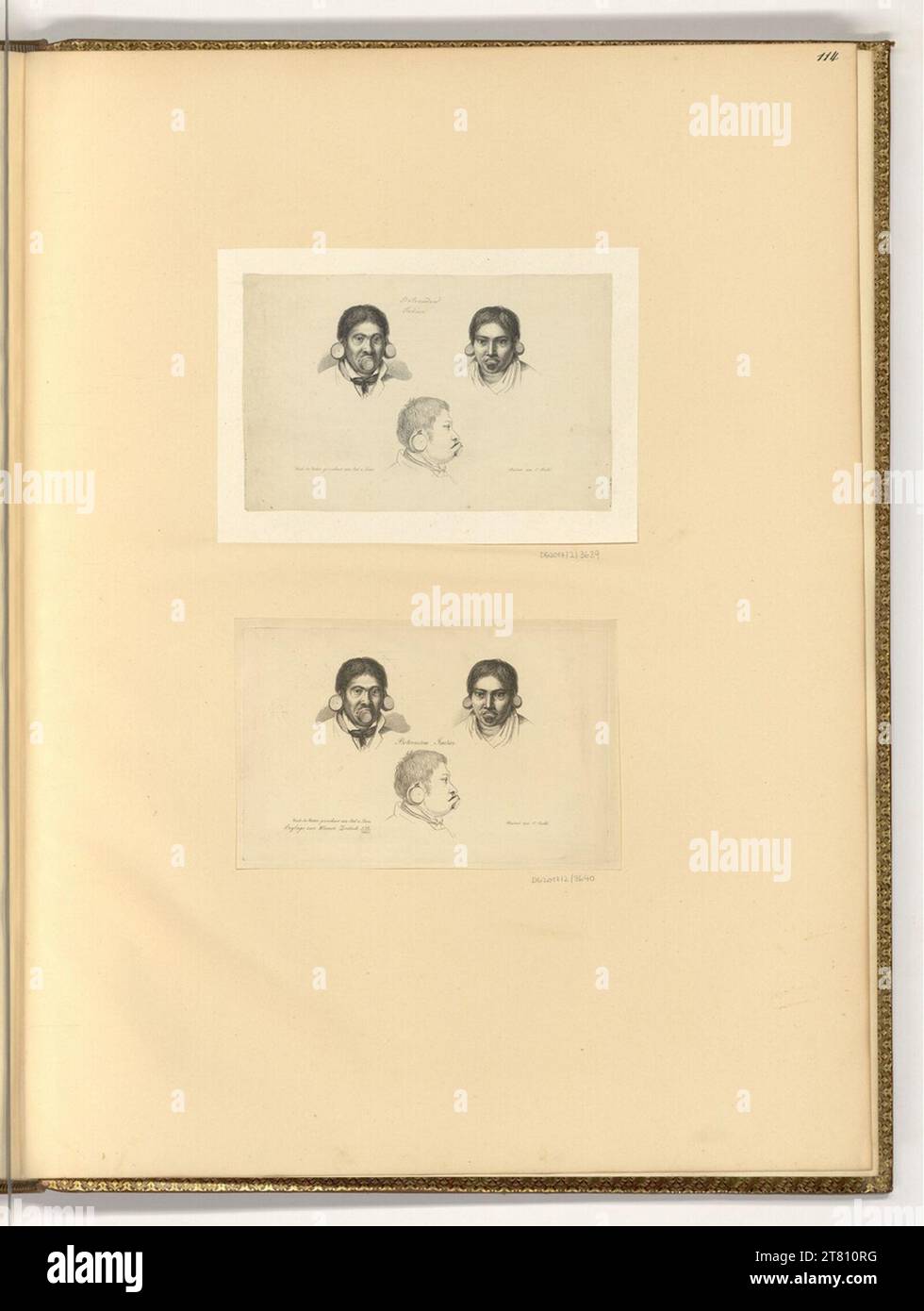 Karl Rahl (The Older) Portrait heads (Botokuden Indians). etching ...