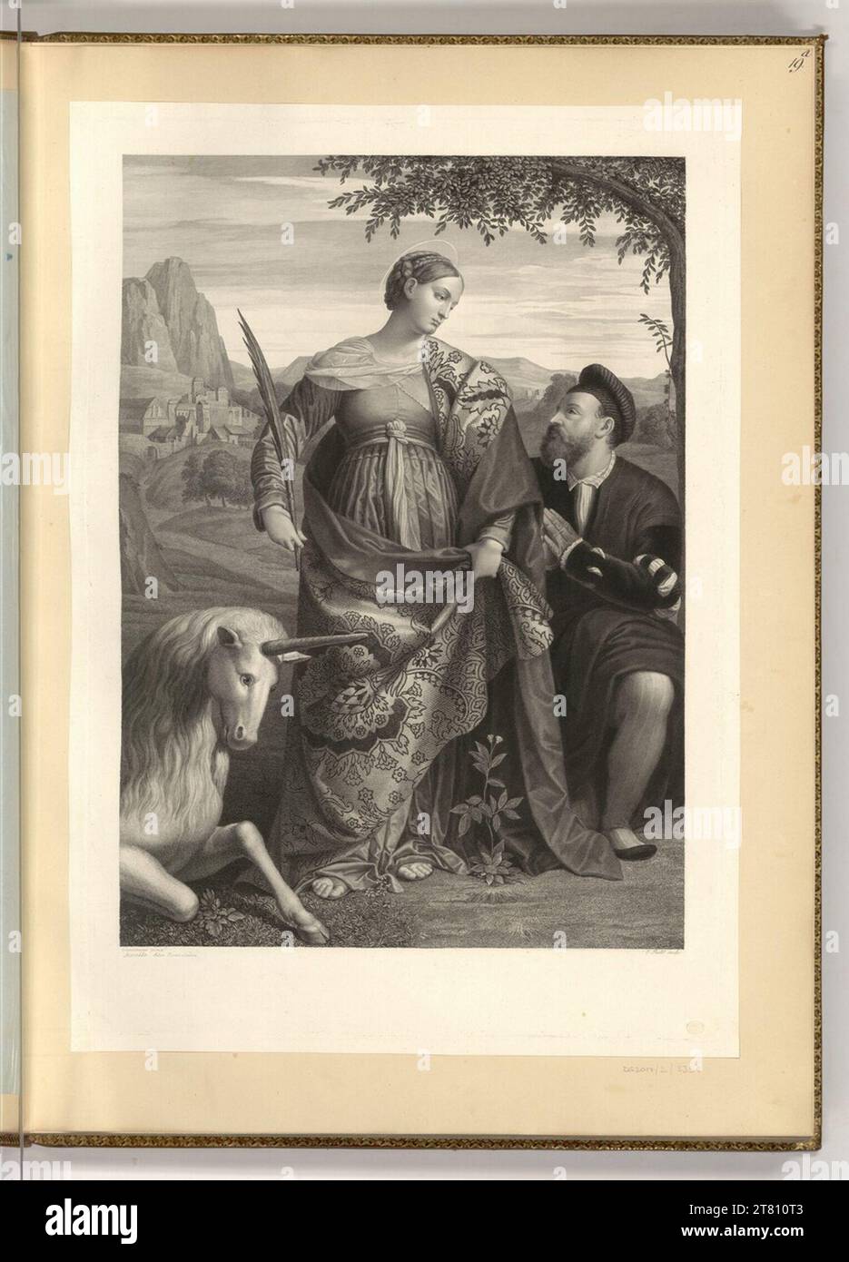 Karl Rahl (The Older) The St. Justina worshiped by a founder. Etching ...