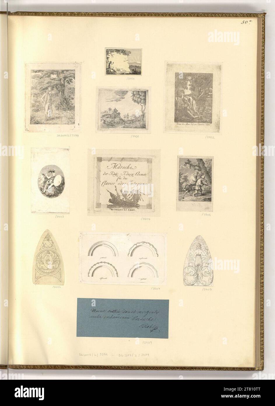 Karl Rahl (The Older) Various representations; Handwritten note from ...