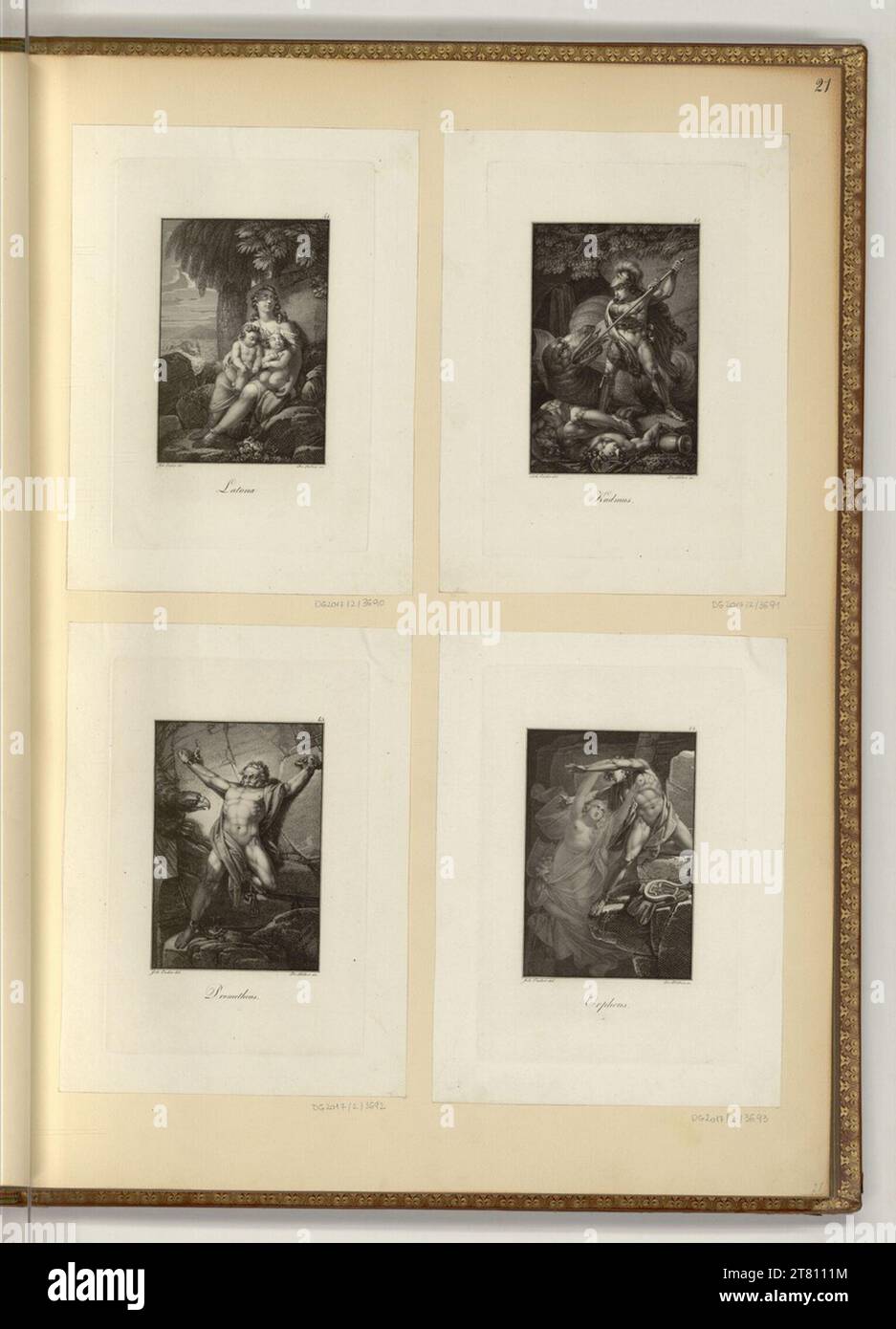 Franz Stöber (Engraver) Figures of Greek mythology. etching 1810-1858 ...