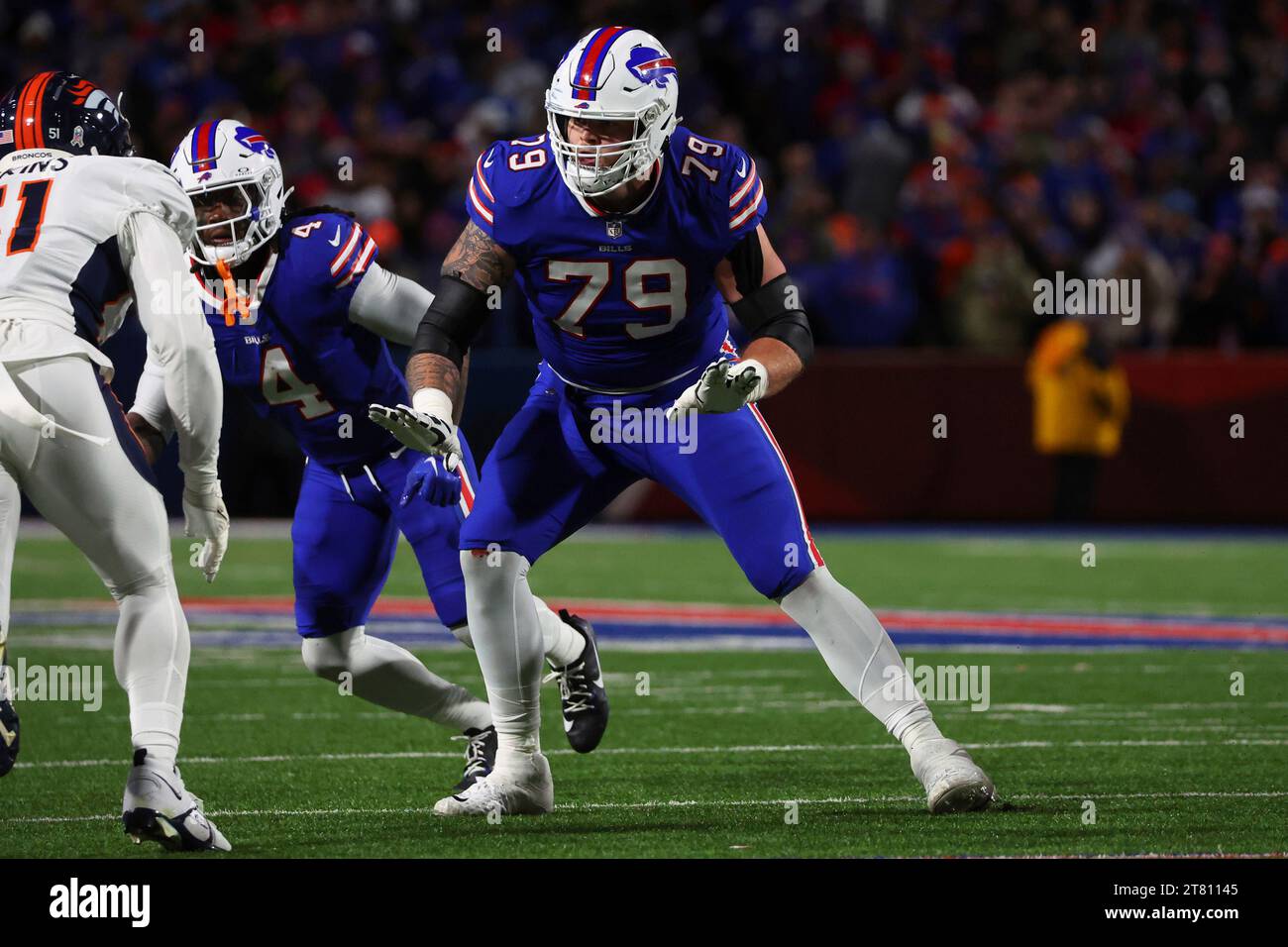 Buffalo Bills offensive tackle Spencer Brown (79) blocks during the ...