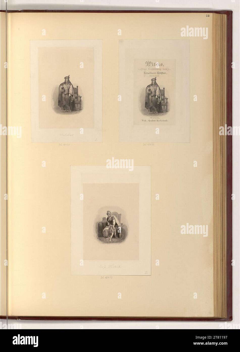 Josef Axmann (Engraver) Adalbert Stifter: Witiko (title page, book ...