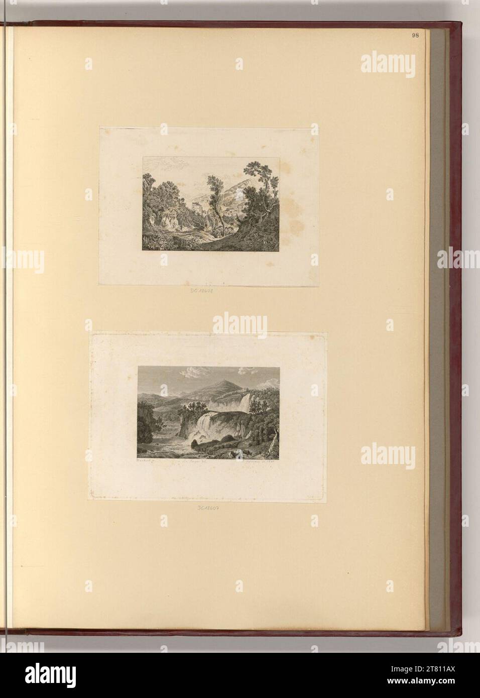 Josef Axmann (Engraver) Landscape; Waterfall. etching 1808-1873 , 1808/ ...