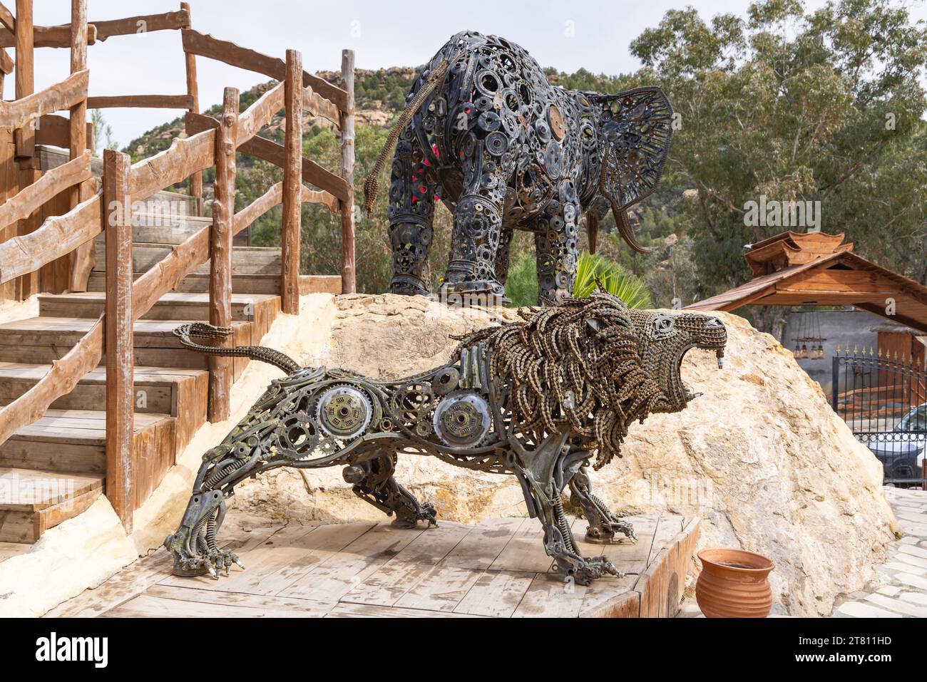 Bou Argoub, Nabeul, Tunisia. March 6, 2023. Sculptures made from ...