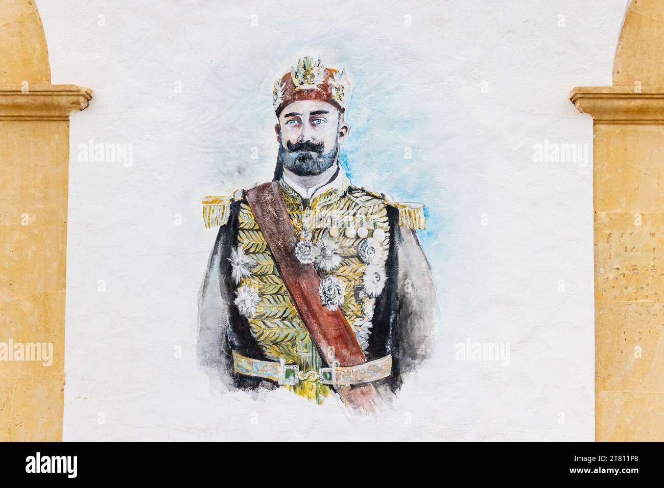 Yasmine Hammamet, Nabeul, Tunisia. March 6, 2023. Mural of an Ottoman ...