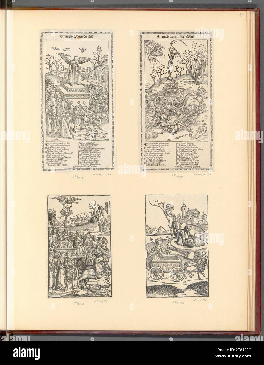 Michael Wolgemut (Formschneider in) Triumphal cars. Woodcut 1473-1519 ...