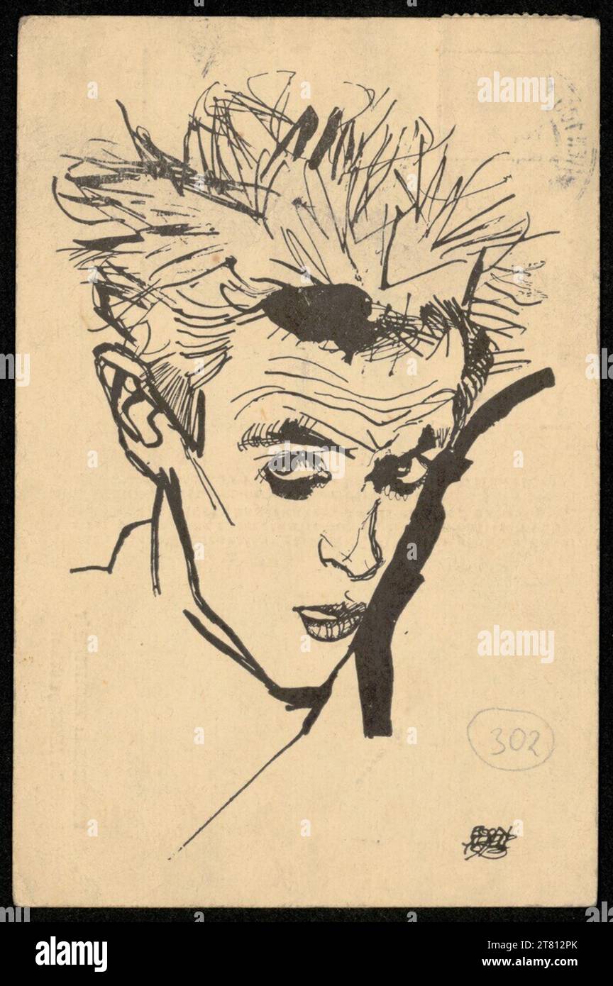 Egon Schiele Postcard by Adele Harms to Egon Schiele of August 30, 1916 ...