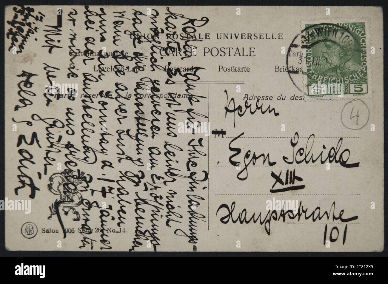 Adele Harms (Verfasser in) Postcard of Adele and Edith Harms to Egon ...