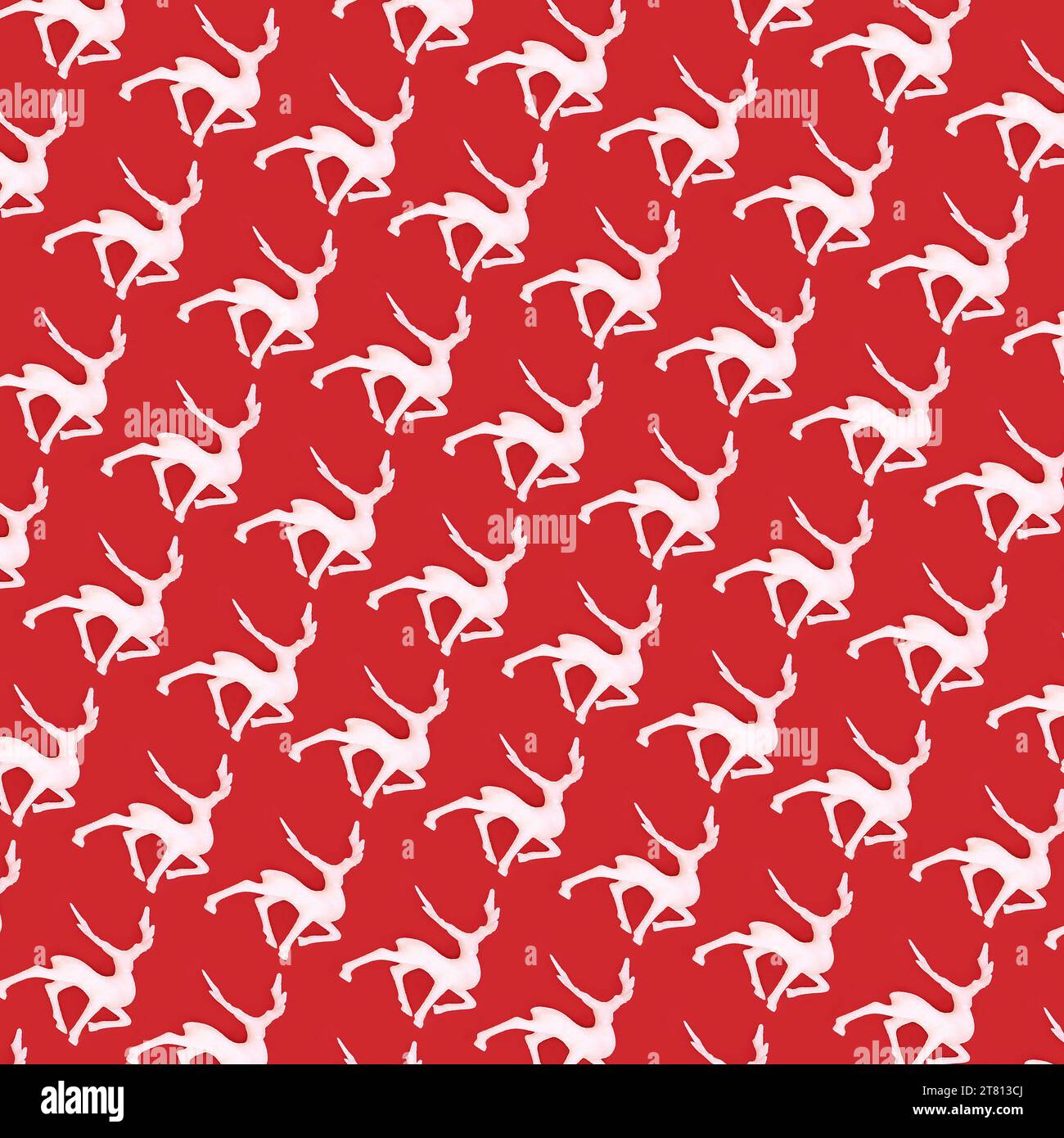 Christmas white reindeer diagonal pattern on red background. Christmas ...