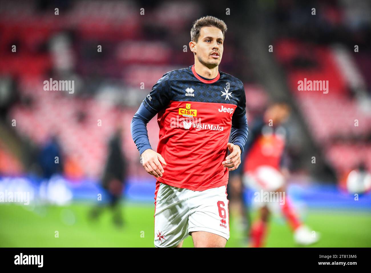 Matthew Guillaumier (6 Malta) warms up during the UEFA European ...
