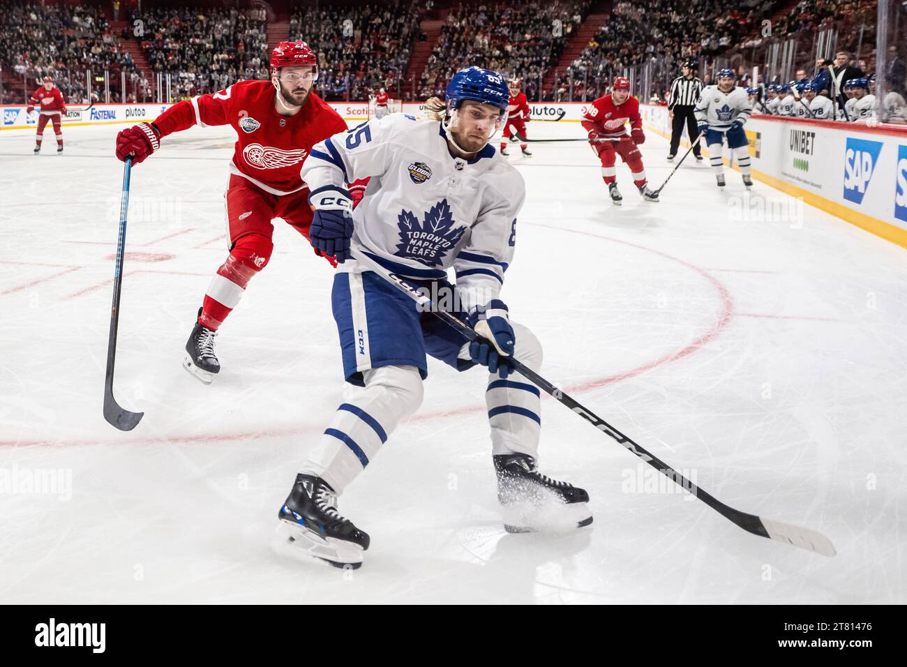 Stockholm, Sweden. 17th Nov, 2023. 231117 Michael Rasmussen of Detroit ...