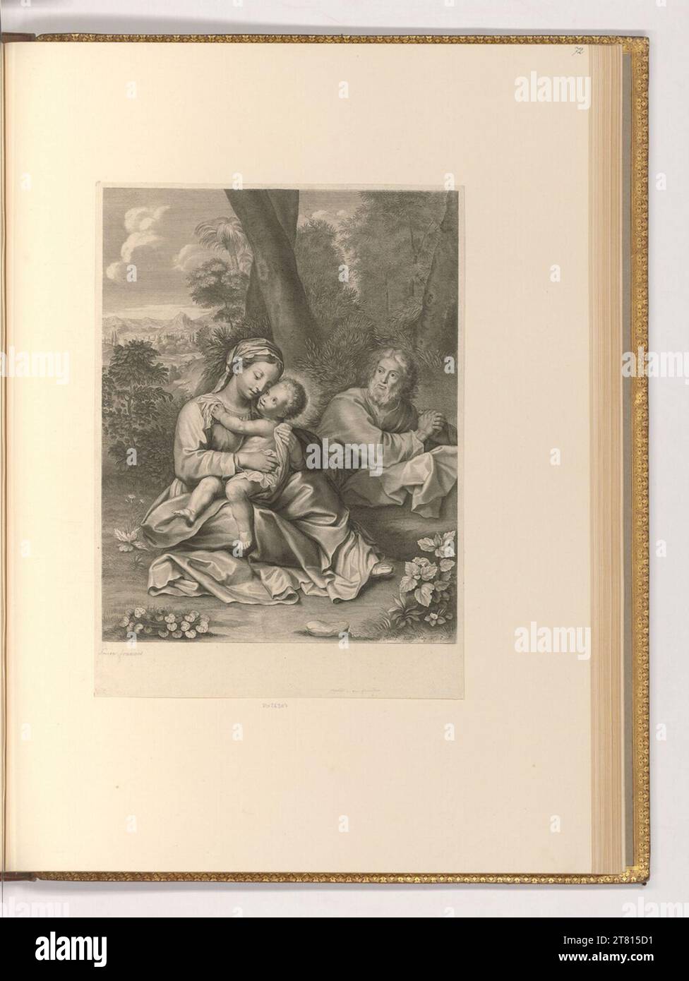 François de Poilly der Ältere (Engraver) Holy family. Copper engraving ...