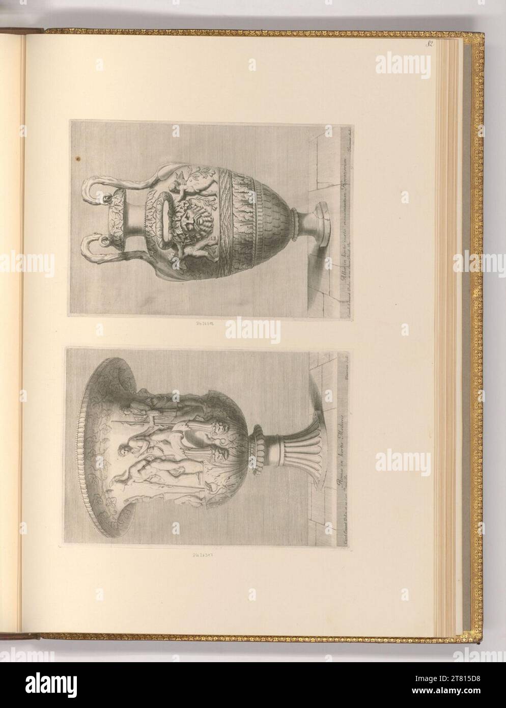 George Tournier (Engraver) Ancient vases. Copper engraving print around ...