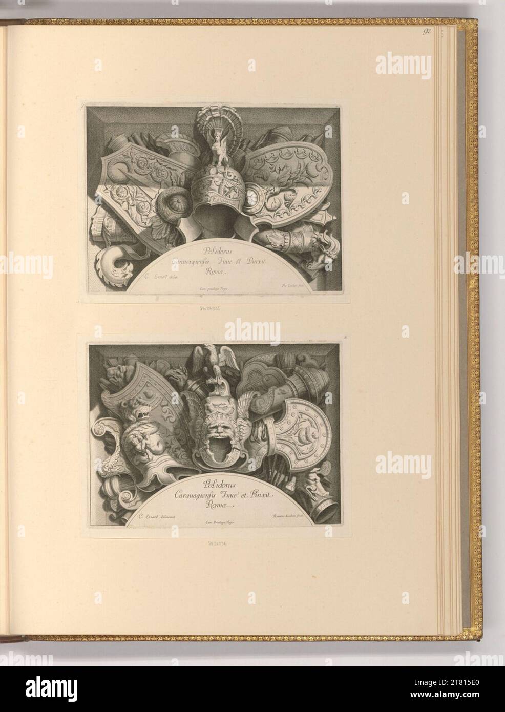 René Lochon (Engraver) Various trophies. Copper engraving print 1651 ...