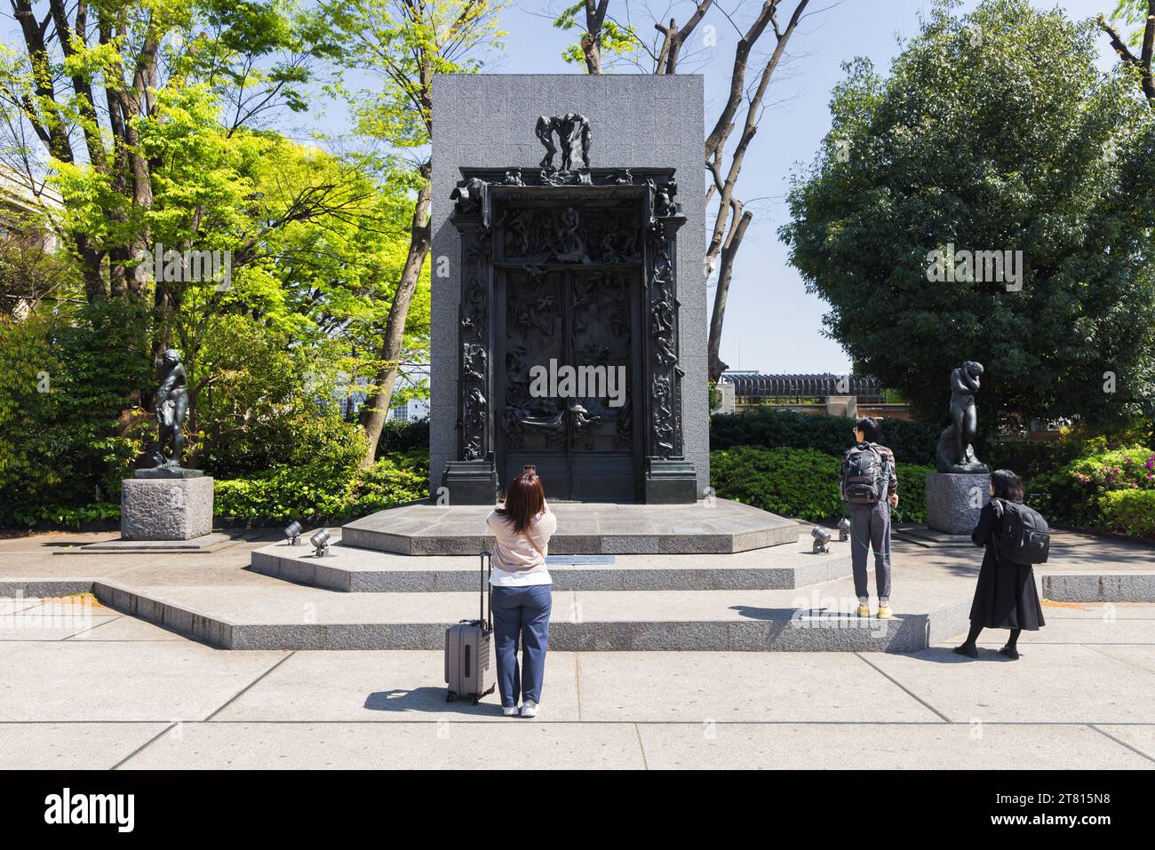 Tokyo, Japan - April 09, 2023: Gates of Hell sculpture in front of the ...